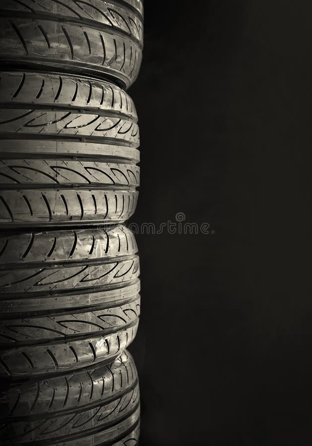 Car Tires Isolated On Black Stock Image - Image of object, driving ...