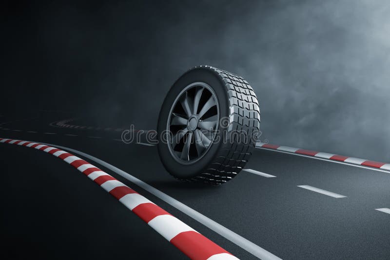 Car Tires on Race Track 3d Illustrations Stock Illustration ...