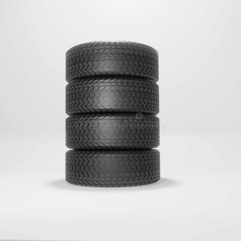 Car Tires Realistic 3d Design Stock Illustration - Illustration of ...