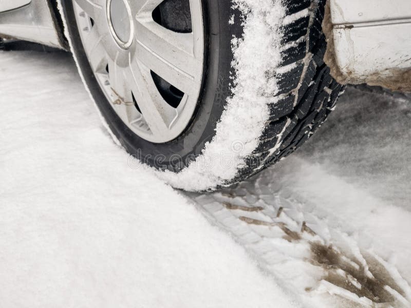 Car Tires on Snow. Car in the Snow Stock Image - Image of outdoor ...