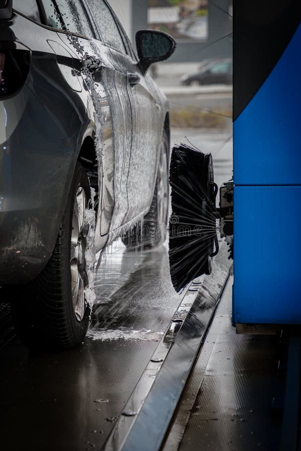 Car Tires are Washed in a Car Wash Stock Photo - Image of care ...