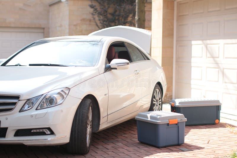 Car and toolbox stock photo. Image of villadom, garage - 95572264