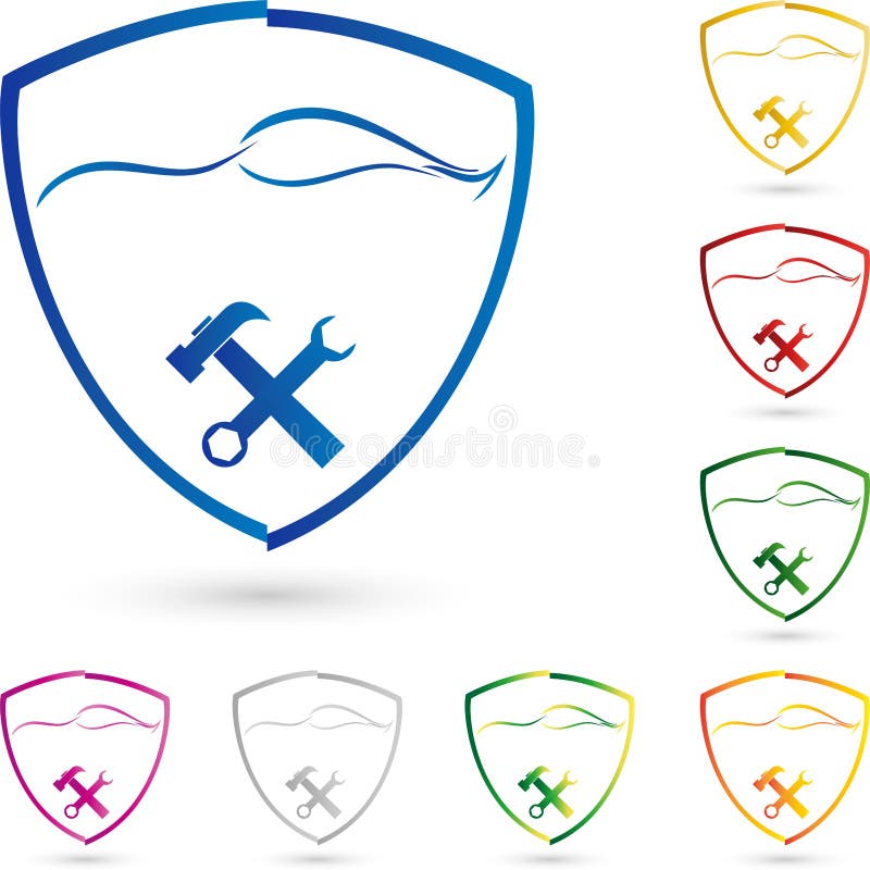 Car and Tools, Coat of Arms, Collection, Locksmith and Car Logo Stock ...