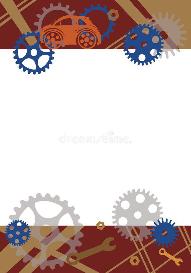 The Car and the Tools Design of the Template Stock Illustration ...