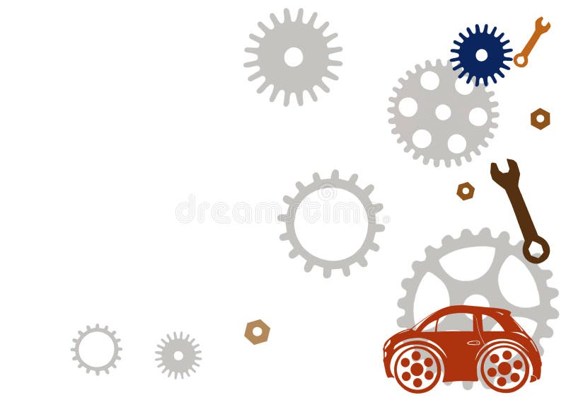 The Car and the Tools Design of the Template Stock Illustration ...