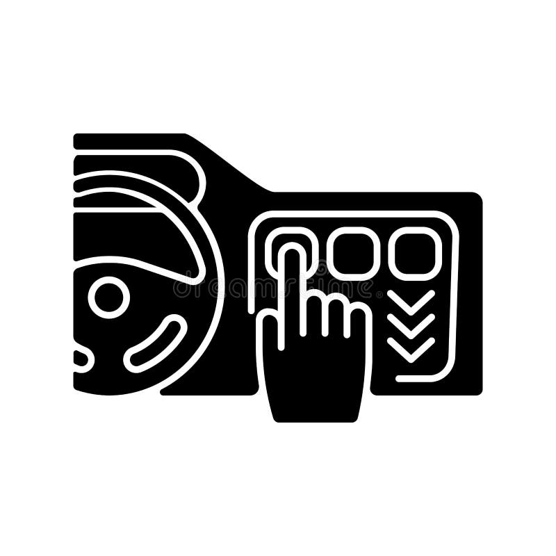 Car with Touchscreen Display Black Glyph Icon Stock Vector ...