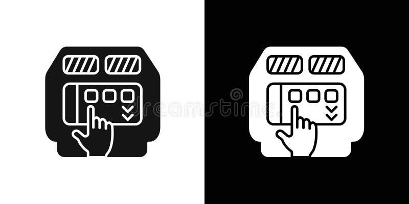 Car with Touchscreen Display Icon Flat Line Symbol Set Stock ...