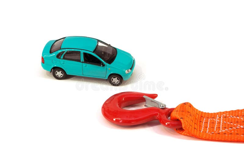 The car and the tow rope stock image. Image of concept - 14203243