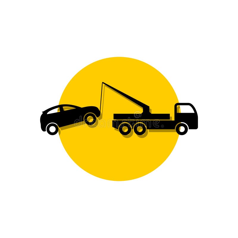 Car Tow Service, 24 Hours, Truck Icon Stock Illustration - Illustration ...