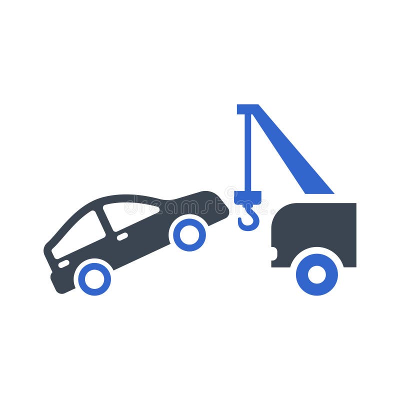 Towing car icon stock vector. Illustration of black - 224505611