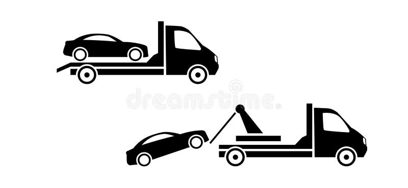 Car towing truck icon stock vector. Illustration of maintenance - 206453095
