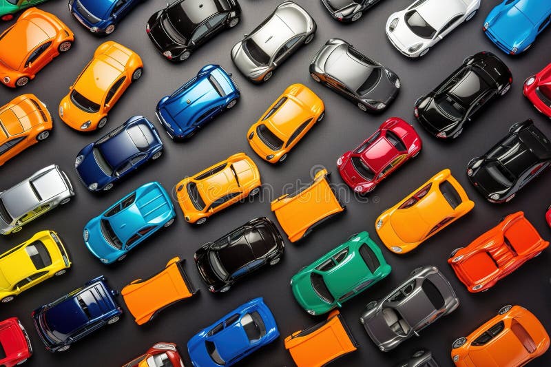 Car Toys Seamless Background Top Down View. Shot Using a Hasselblad ...