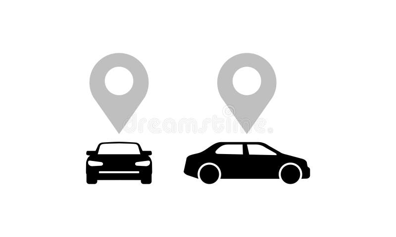 Car Tracking Map Icon, Location Pin, Logotype Web Website App Button ...