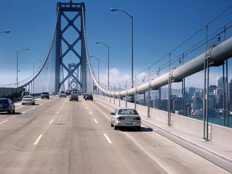 Car traffic on a bridge stock image. Image of river, suspension - 9526313