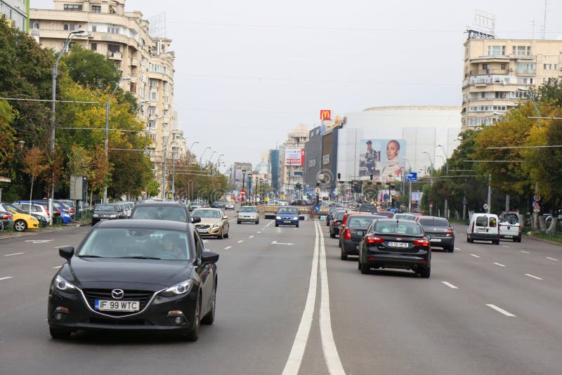 Car traffic in Bucharest editorial image. Image of architecture - 78841785