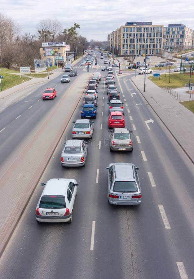 Car traffic editorial stock image. Image of city, poland - 51153204