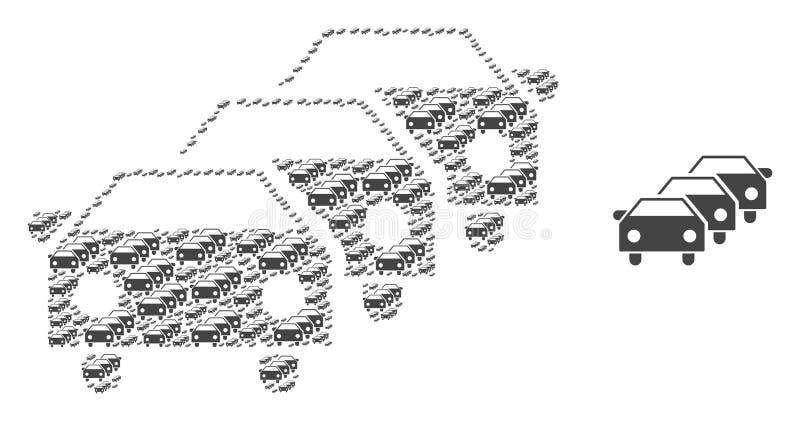 Car Traffic Jam Composition of Self Icons Stock Vector - Illustration ...