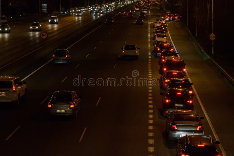 Car Traffic at Night on the Road Stock Image - Image of movement ...