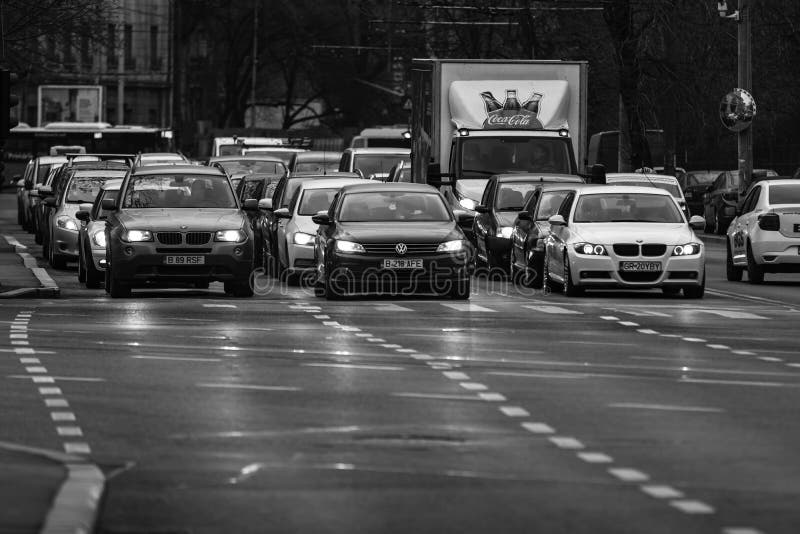 Car Traffic, Pollution, Traffic Jam in Bucharest, Romania, 2022 ...