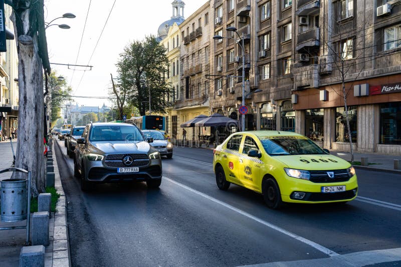 Car Traffic at Rush Hour. Car Pollution, Traffic Jam in Bucharest ...
