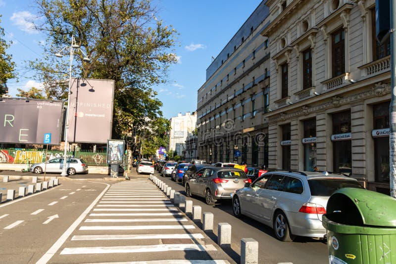 Car Traffic at Rush Hour, Car Pollution, Traffic Jam in Bucharest ...