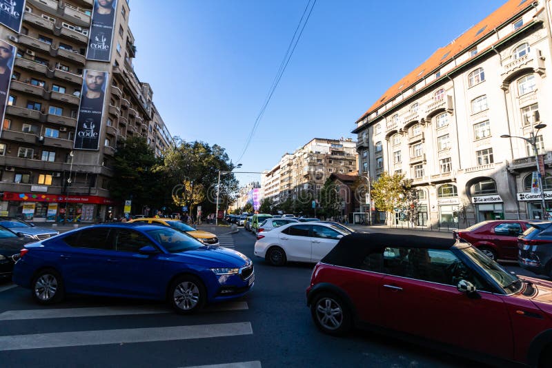 Car Traffic at Rush Hour, Car Pollution, Traffic Jam in Bucharest ...