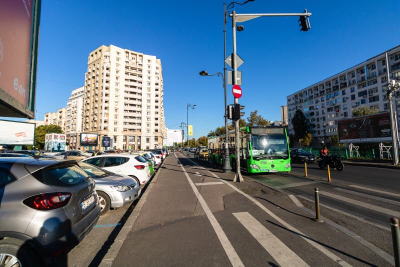 Car Traffic at Rush Hour, Car Pollution, Traffic Jam in Bucharest ...