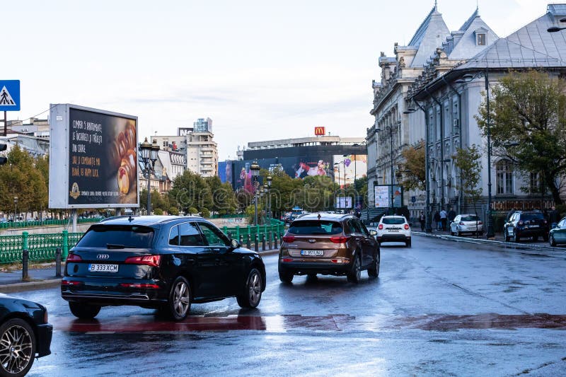 Car Traffic at Rush Hour, Car Pollution, Traffic Jam in Bucharest ...