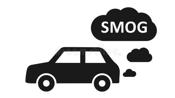 Car Traffic Smog Clouds Symbol Stock Vector - Illustration of vector ...
