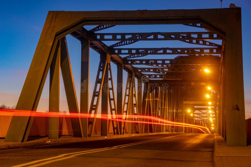 Car Traffic on a Truss Bridge Editorial Stock Image - Image of auto ...
