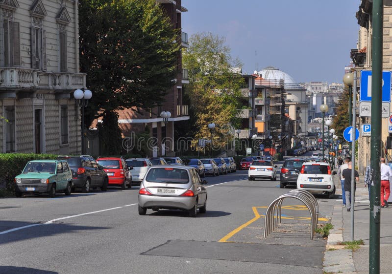 Car traffic in Turin editorial stock image. Image of european - 81641869