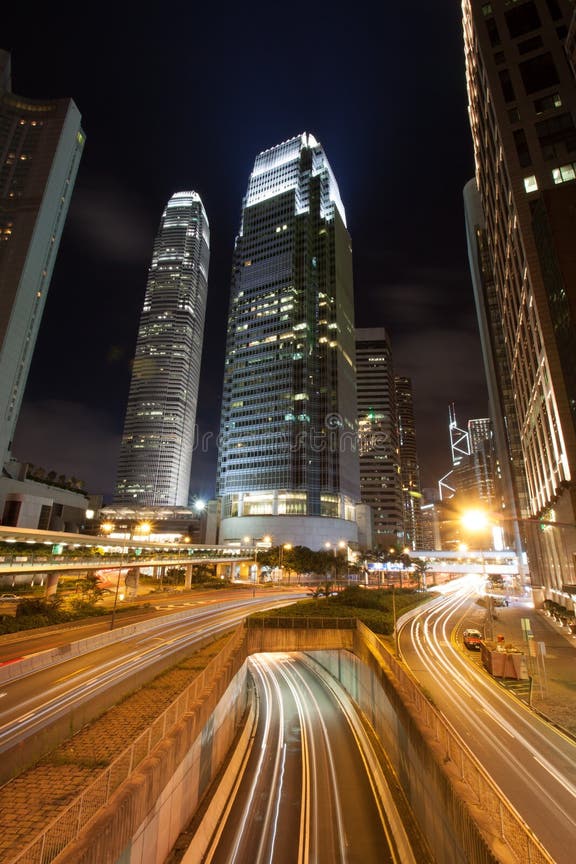 Car trail stock image. Image of central, trail, night - 75242455