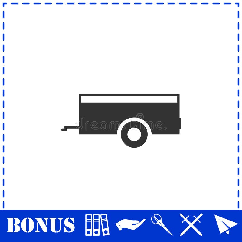 Car trailer icon flat stock illustration. Illustration of symbol ...