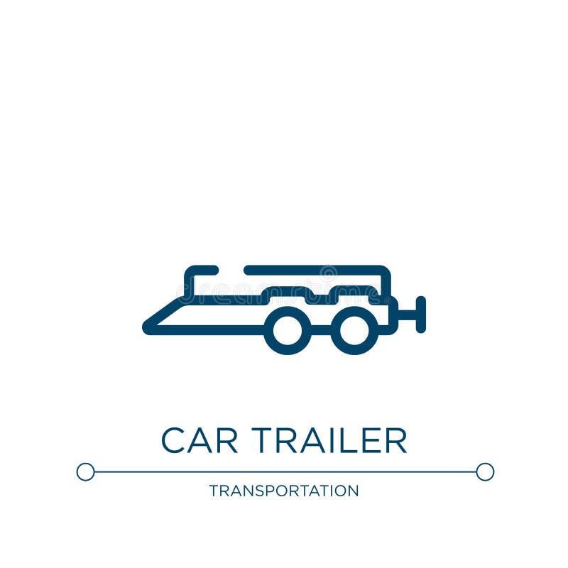 Car Trailer Icon. Linear Vector Illustration from Transporters ...