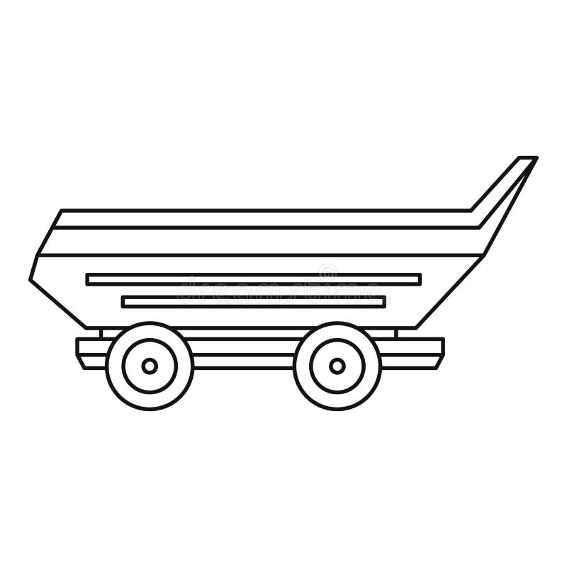 Car trailer icon outline stock vector. Illustration of industry - 91906595