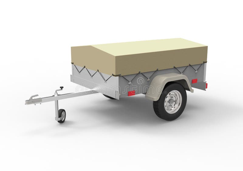 Car Trailer Isolate on a White Back Ground Stock Illustration ...
