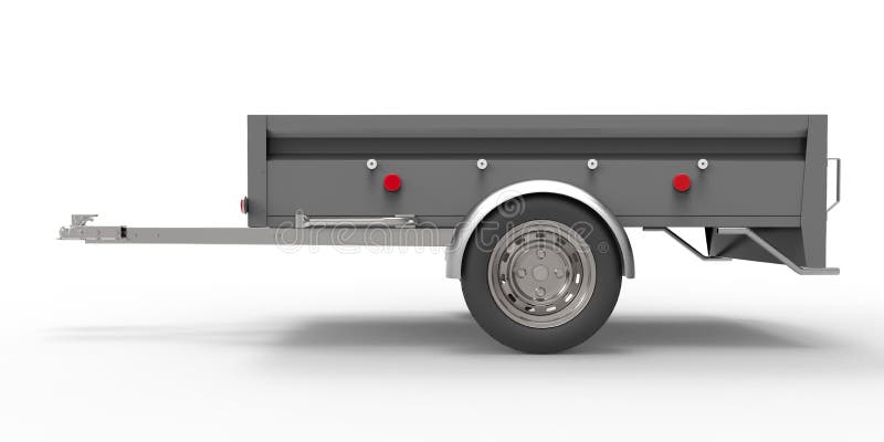 Car Trailer Isolated on White Stock Illustration - Illustration of ...