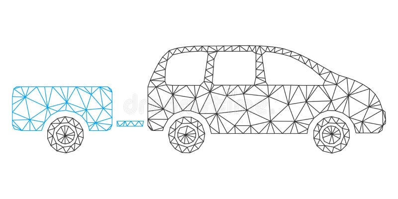 Car Trailer Polygonal Frame Vector Mesh Illustration Stock Vector ...