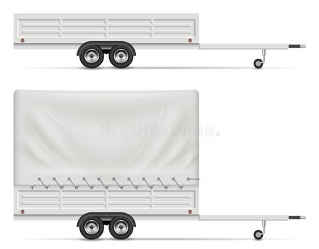 Car Trailer Vector Illustration Stock Vector - Illustration of cover ...