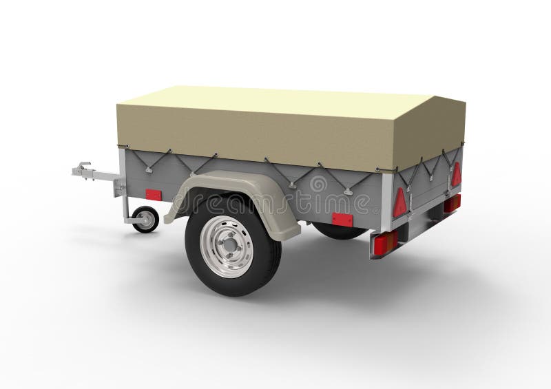 Car Trailer on a White Back Ground Stock Illustration - Illustration of ...