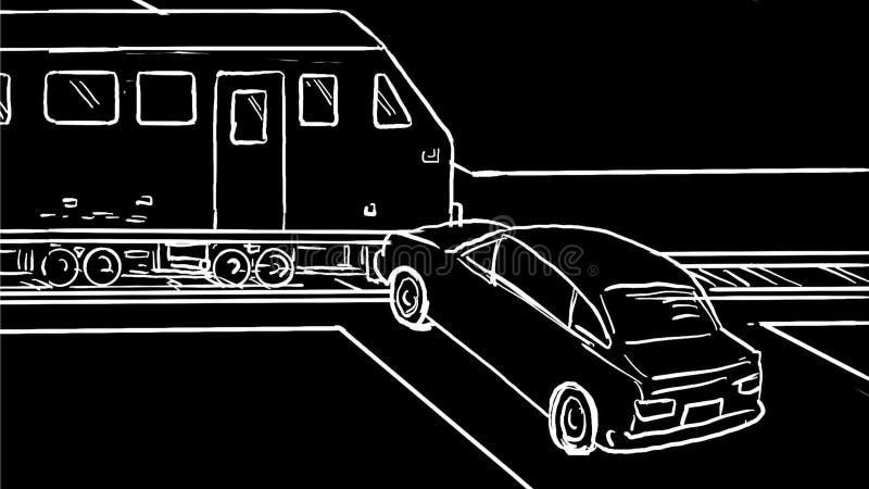 Car Crash at Intersection Drawing 2D Animation Stock Footage - Video of ...