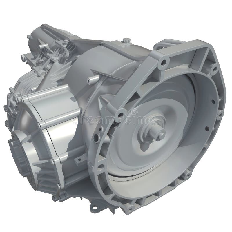 Car Transmission 3D Rendering on White Background Stock Illustration ...