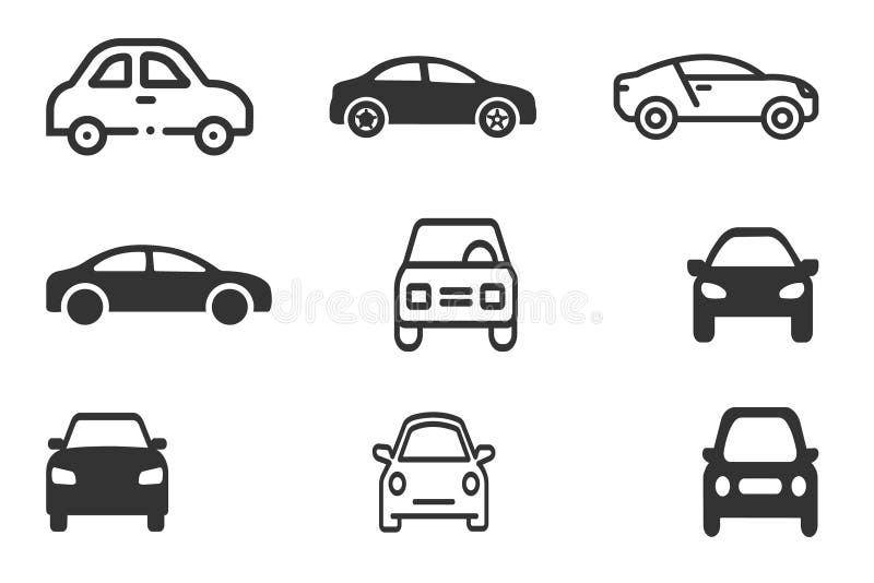 Car transport Set icons stock vector. Illustration of drawing - 336763147