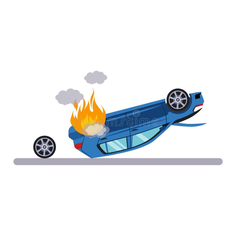 Car and Transportation Issue with a Pedestrian. Vector Illustration ...