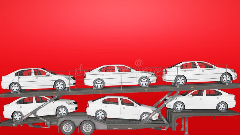 Car Transporter Trailer stock illustration. Illustration of drawing ...