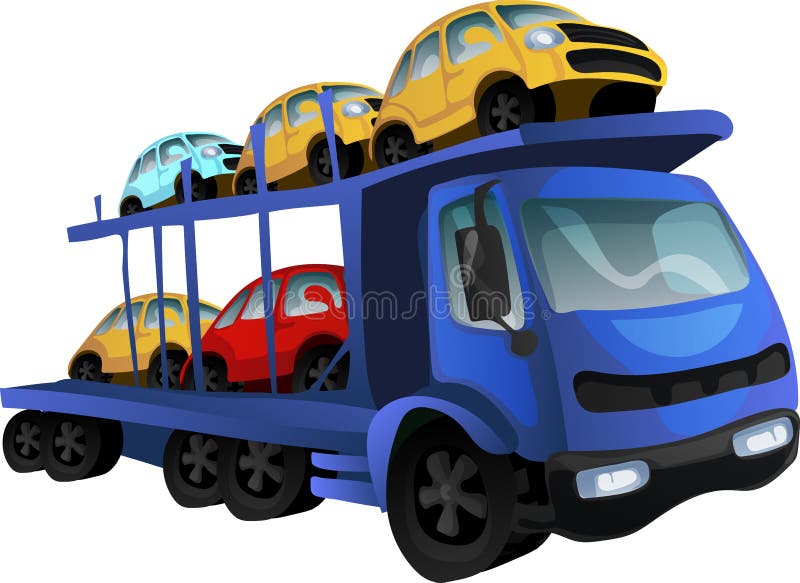 Car Transporter. Vector Illustration Stock Vector - Illustration of ...