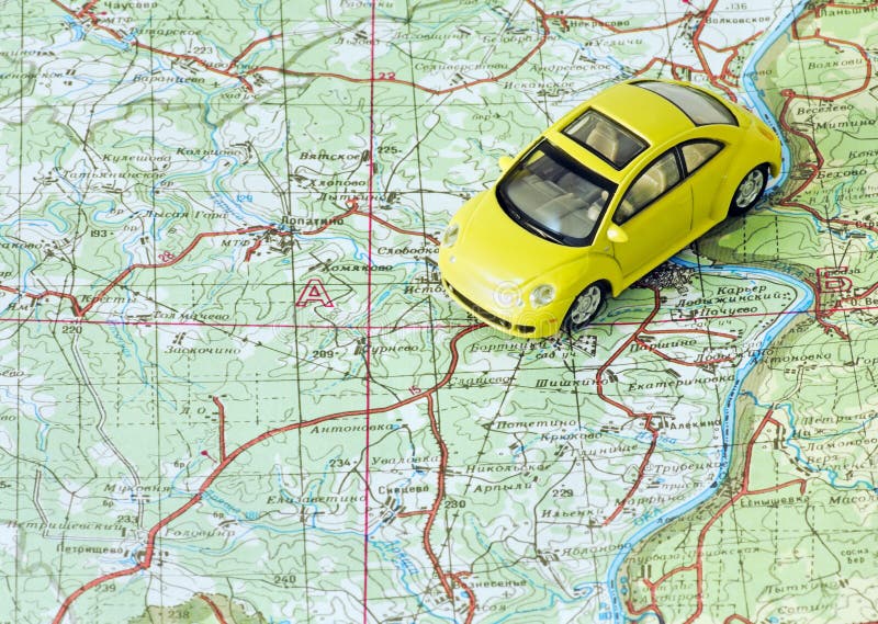Car on road map stock photo. Image of maps, highways - 11837034