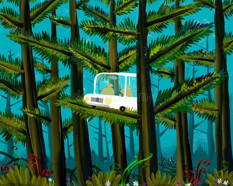 A car in a tree stock illustration. Illustration of ecology - 11453649