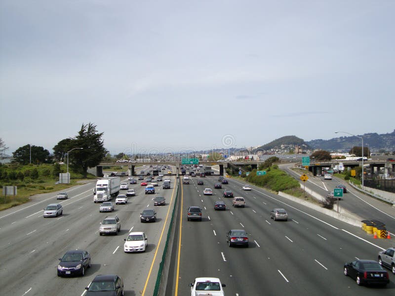 Car and Trucks Drive Along Highway Interstate 580 Editorial Photo ...
