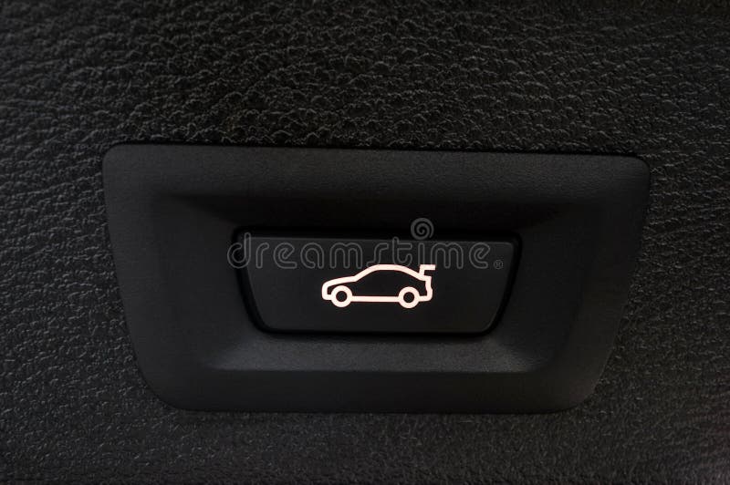 Car trunk closing button. stock image. Image of modern - 49833635